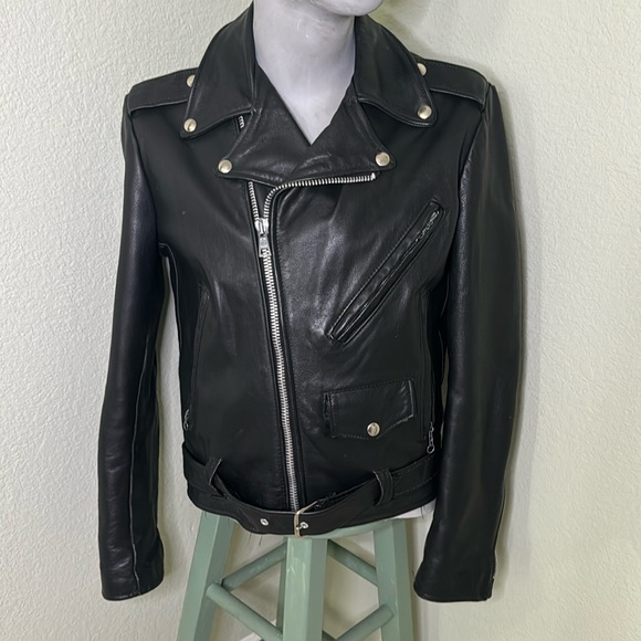 Excelled | Jackets & Coats | Vintage Excelled Moto Black Genuine ...